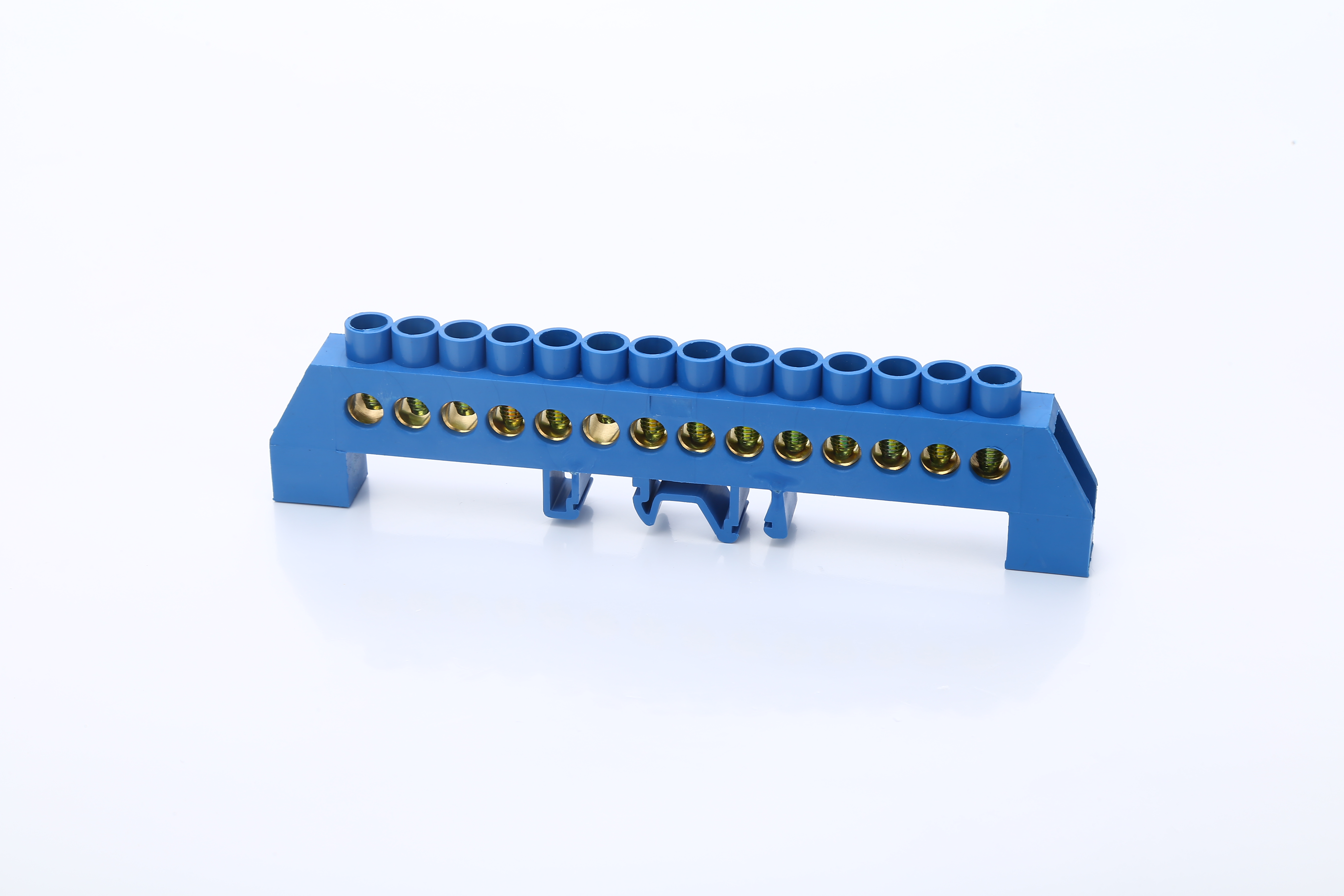 14P Copper Bridge Type Rail Terminal Blue Zero Line Screws Row ... 14P Copper Bridge Type Rail Terminal Blue Zero Line Screws Row ...