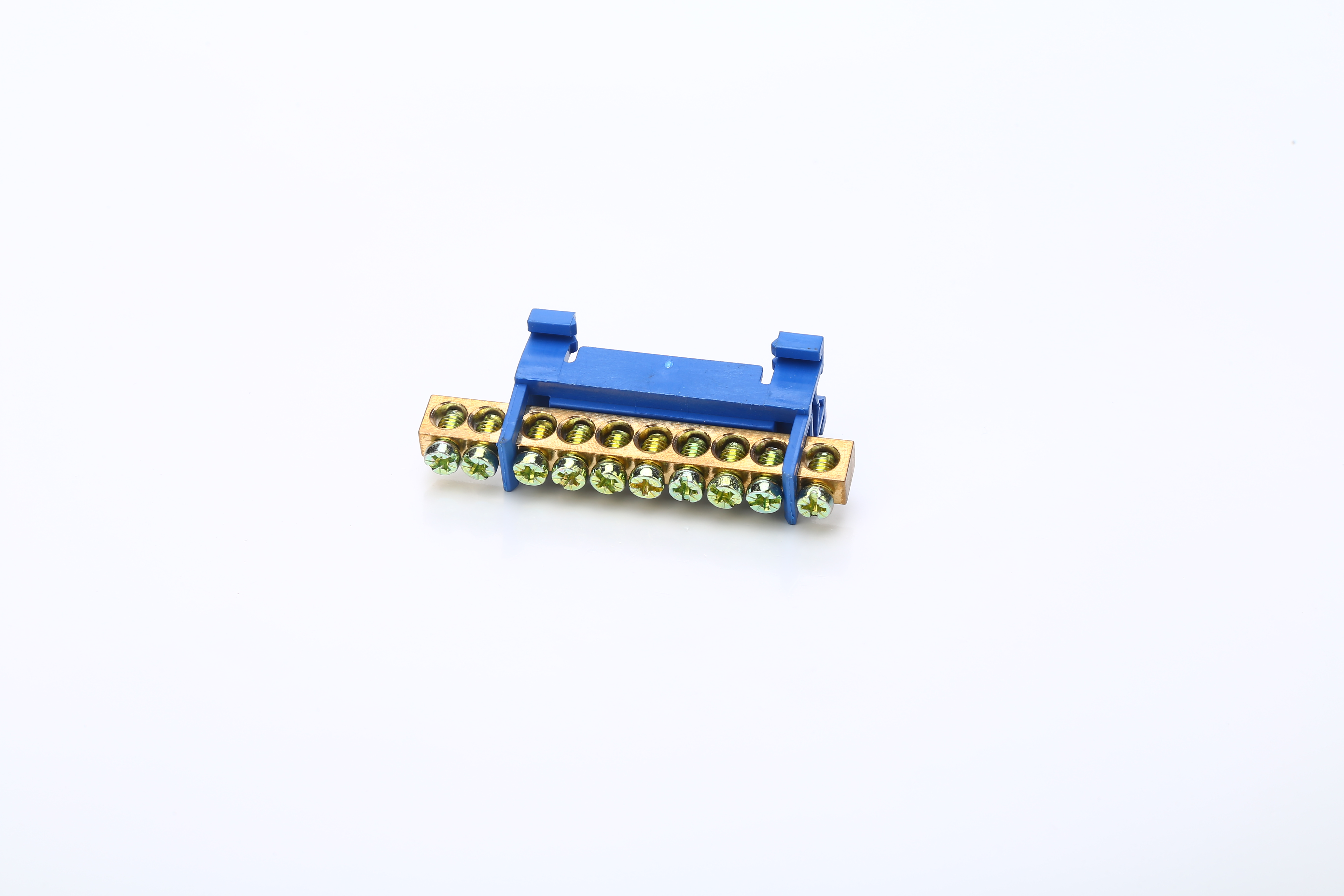 Blue Screw Brass Connector Din Rail Terminal Block Earth and Neutral ...